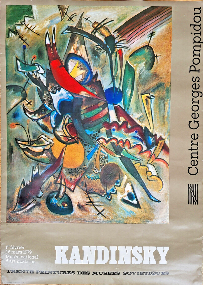 KANDINSKY - ORIGINAL EXHIBITION POSTER - CENTRE POMPIDOU PARIS -VERY ...