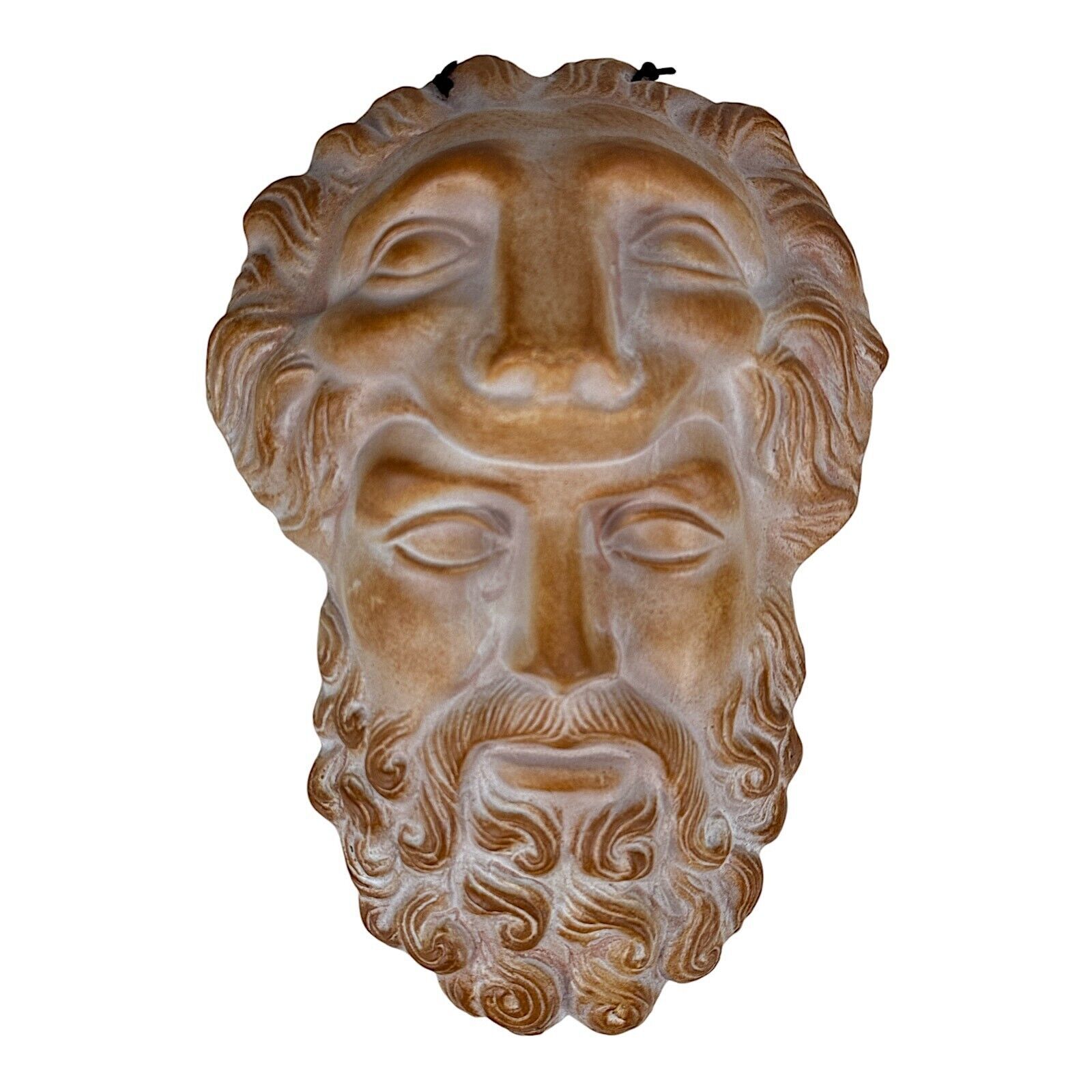 Hercules Mask Ceramic Tile Relief Décor 10.62 in - Art Sculptures