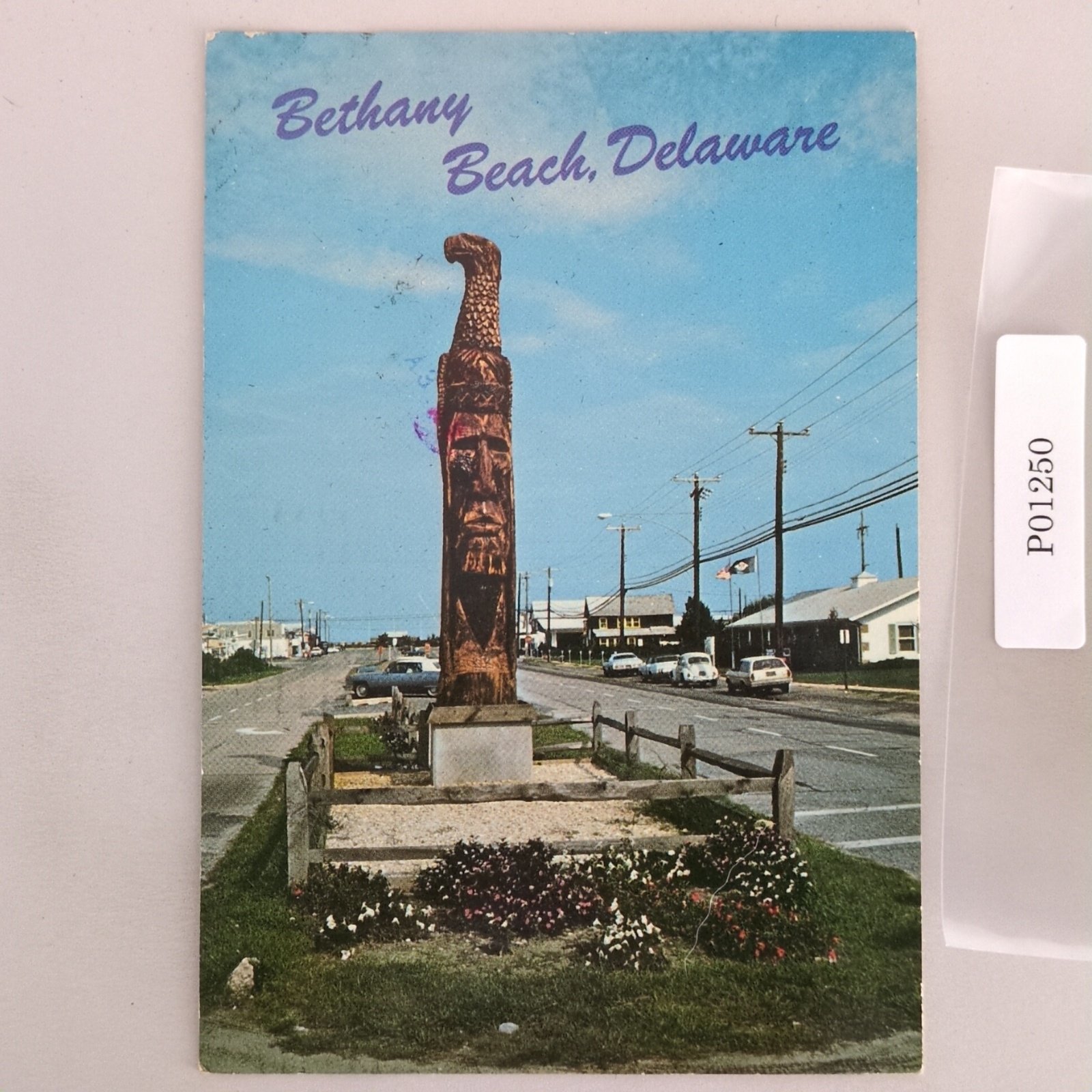 Chief Little Owl Totem Bethany Beach Delaware 1970s 4x6 Postcard Indian ...