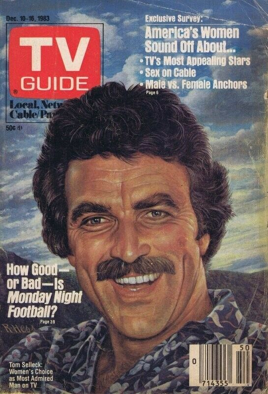ORIGINAL Vintage Dec 10 1983 TV Guide No Label Tom Selleck Magnum PI ...