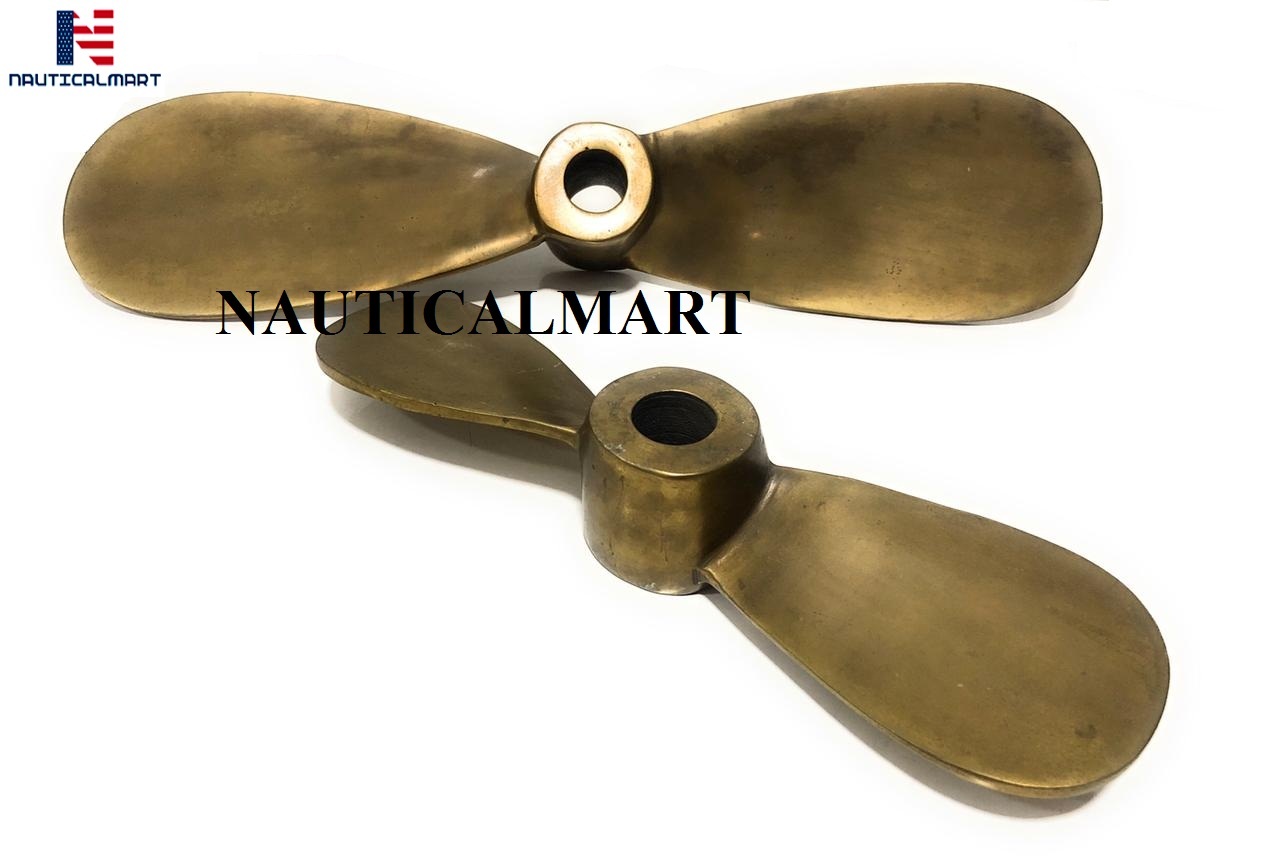 NauticalMart 15" & 18" Set Of 2 Vintage Brass Bronze Ships Propeller ...