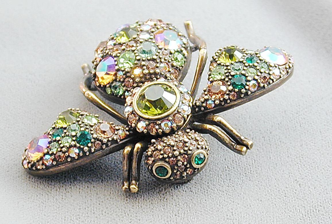 Joan Rivers Large Swarovski Prismatic AB Jeweled Bumble Bee Pin In Box ...