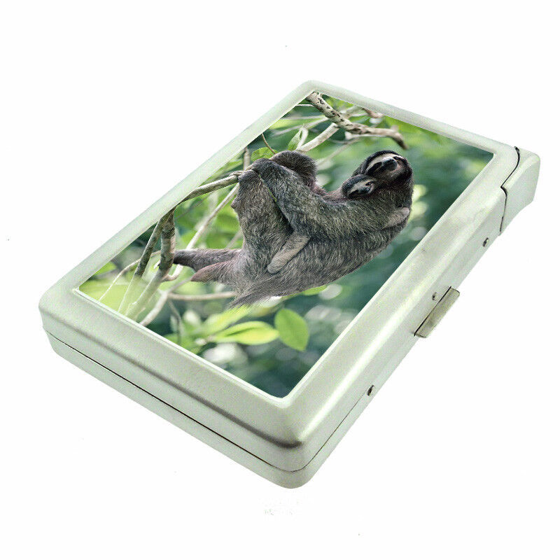 Cute Sloth Images D1 100's Size Cigarette Case with Built in Lighter ...