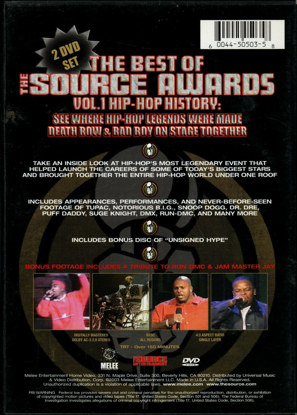 Best of The Source Awards Vol. 1 - Hip-Hop History - 2 DVDs - DVDs ...