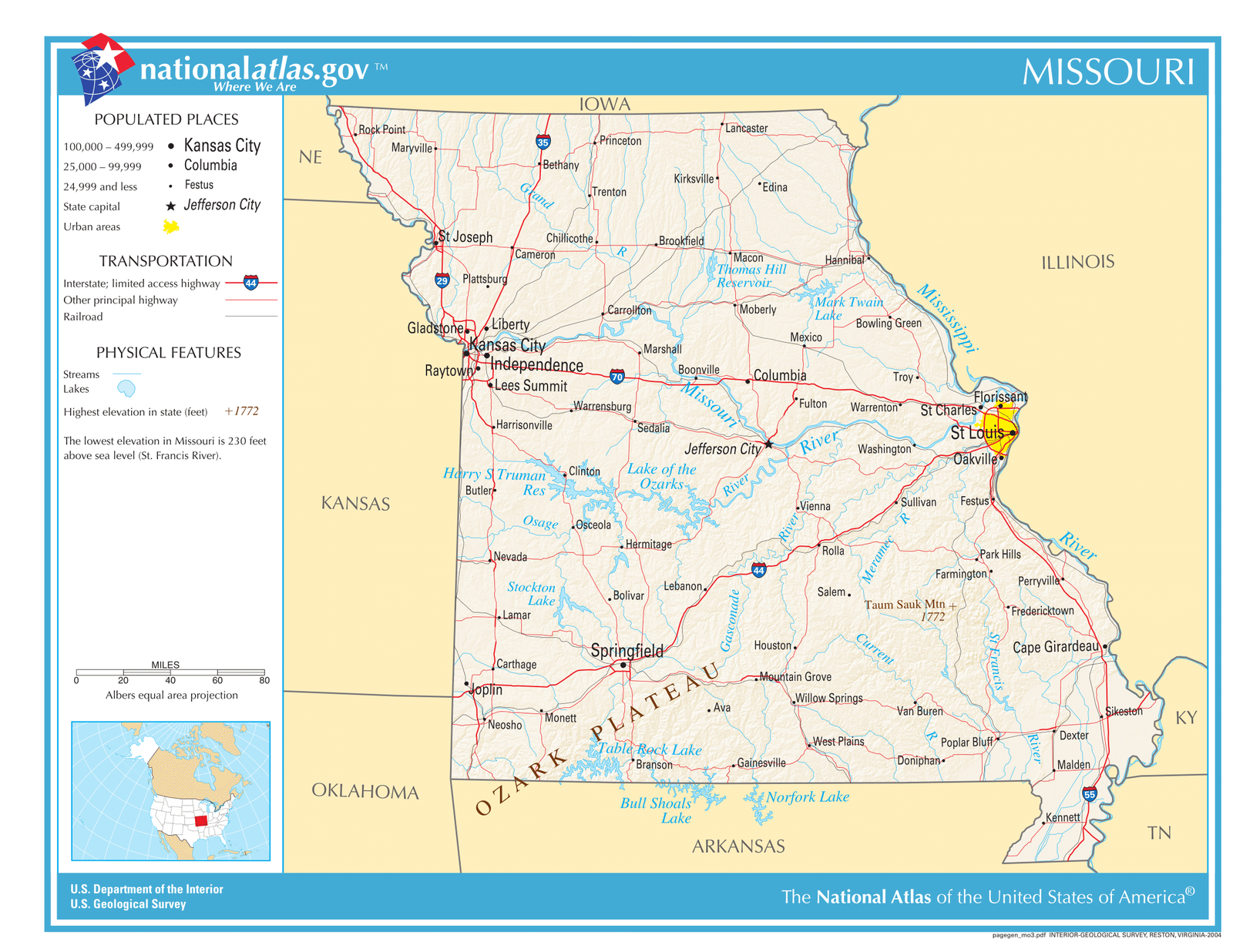 Missouri State Reference Laminated Wall Map - Maps & Atlases