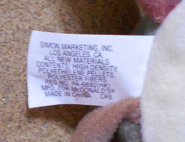 Ty Teenie Beanie Baby "Claude the Crab" w/Errors, Rare 1993 HK, Old ...