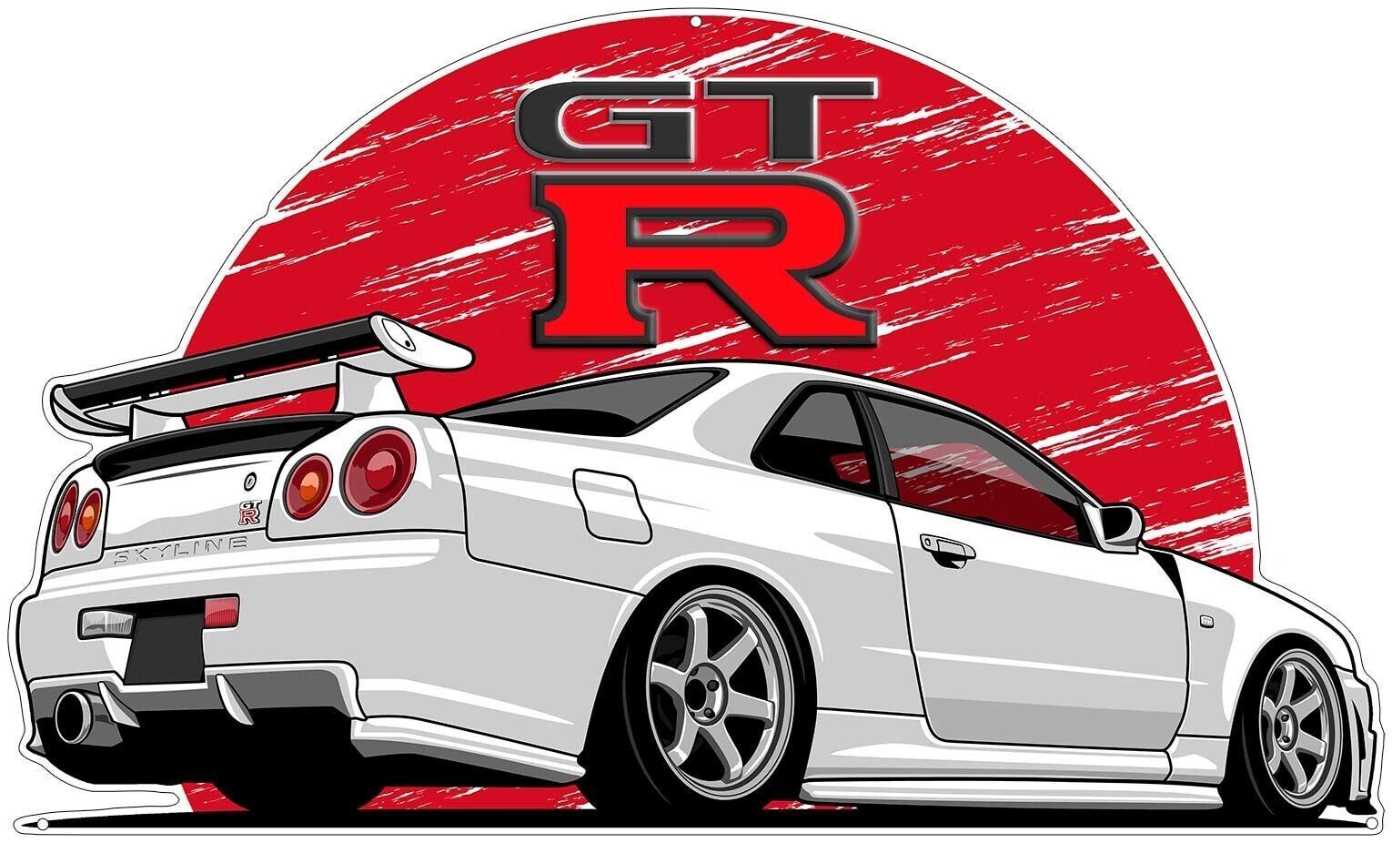 Skyline GTR Laser Cut Metal Sign - Transportation