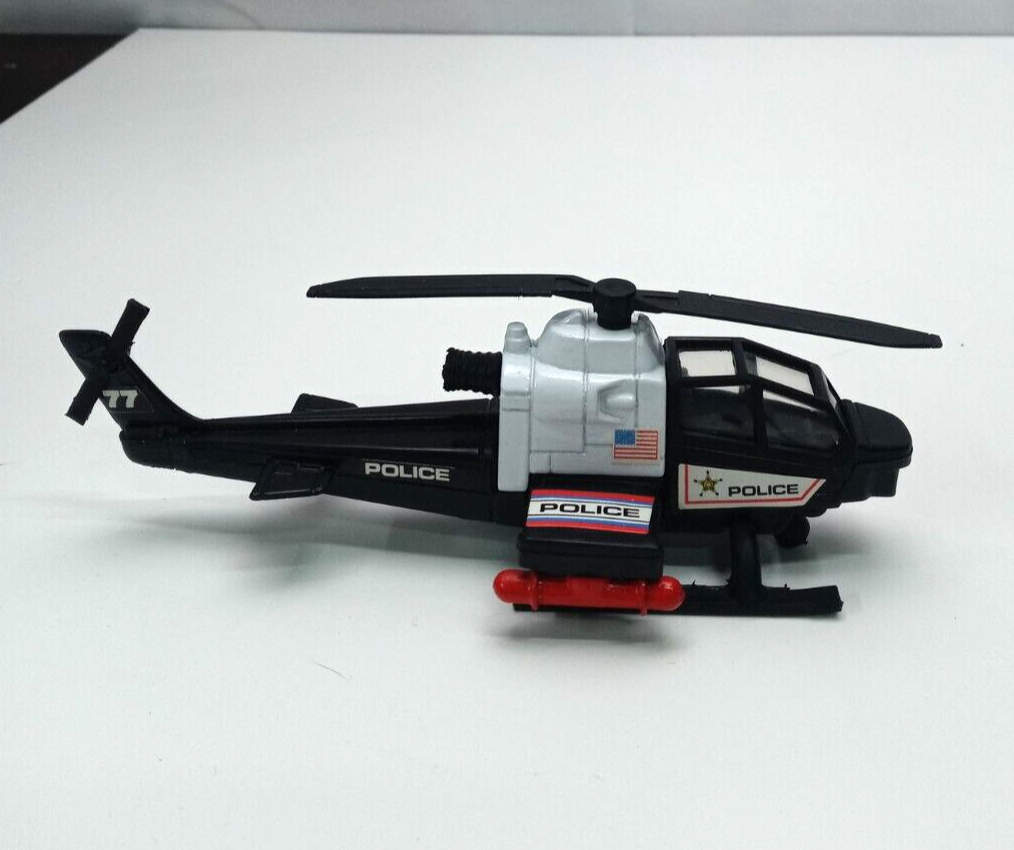 1988 Remco Toys Police Helicopter Black & White Chopper with Decals ...