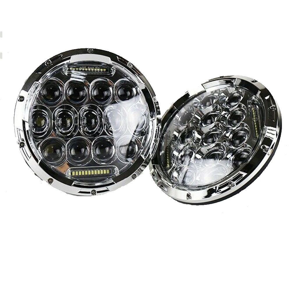 PAIR CHROME Military HUMVEE LED HEADLIGHT 24 volt truck HMMWV m998 ...
