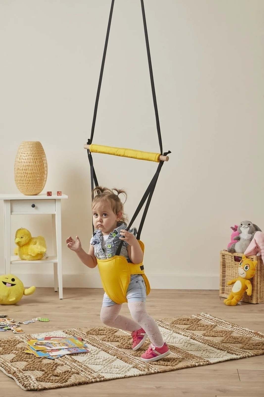 Hoppala Bouncer Kangaroo , Balance Baby Walker With Spring Natural Wood ...