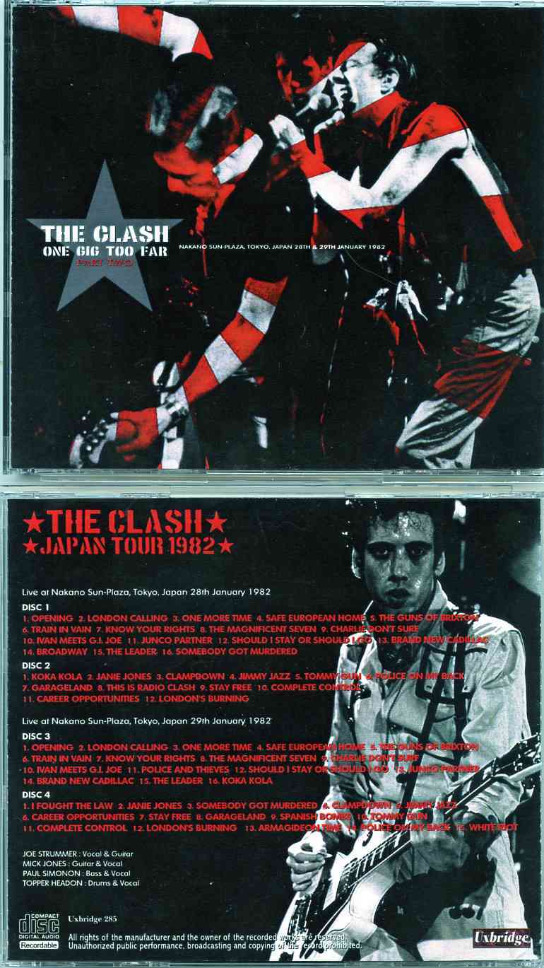 The Clash - One Gig Too Far ( Part Two ) ( 4 CD SET )( Nakano Sun Plaza ...