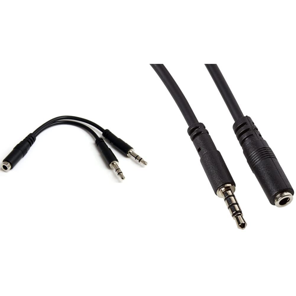 StarTech.com Headset Adapter, Microphone and Headphone Splitter - 3.5mm ... StarTech.com Headset Adapter, Microphone and Headphone Splitter - 3.5mm ...