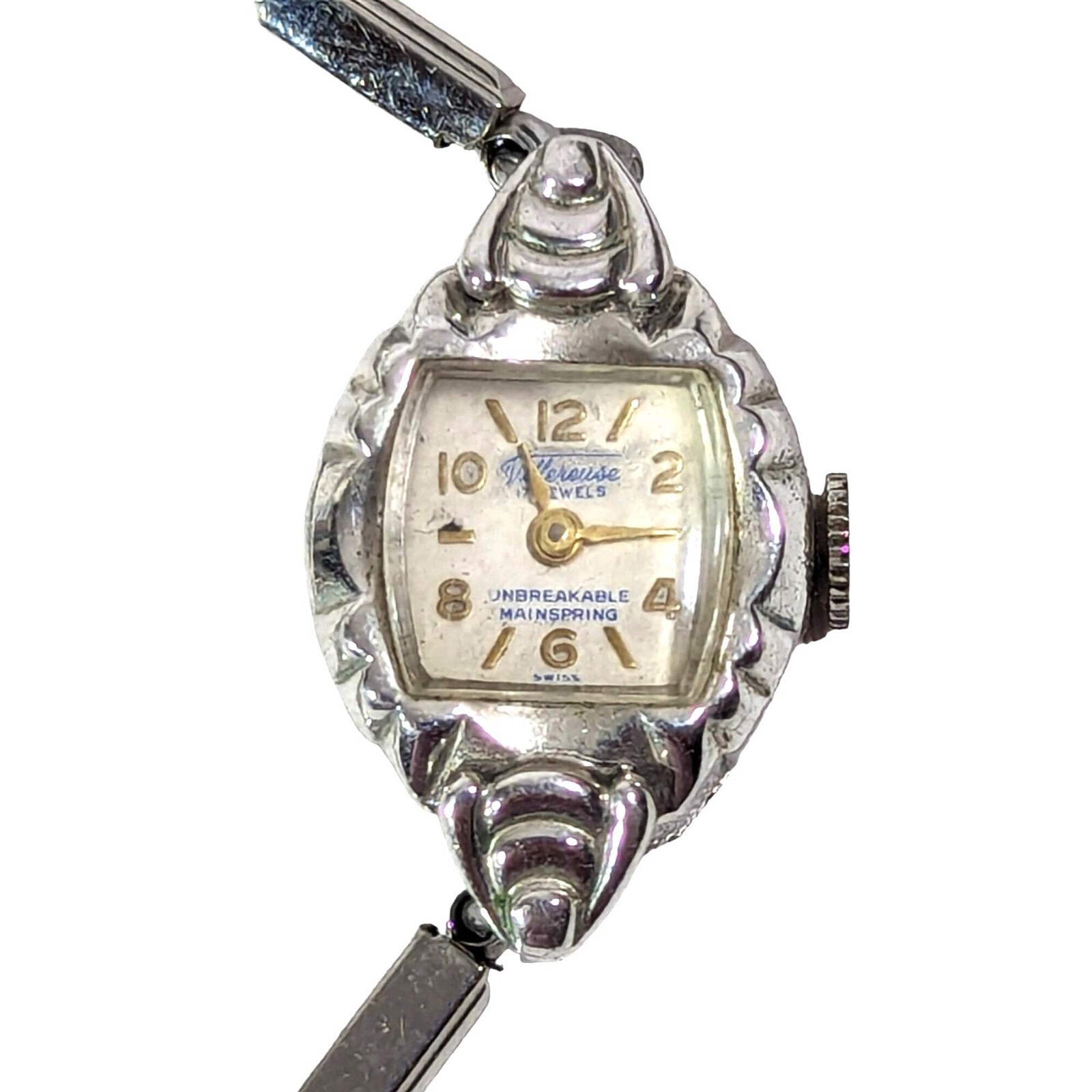 Villereuse Ladies Watch Silver Tone 17 Jewels Not Working Wristwatch ...
