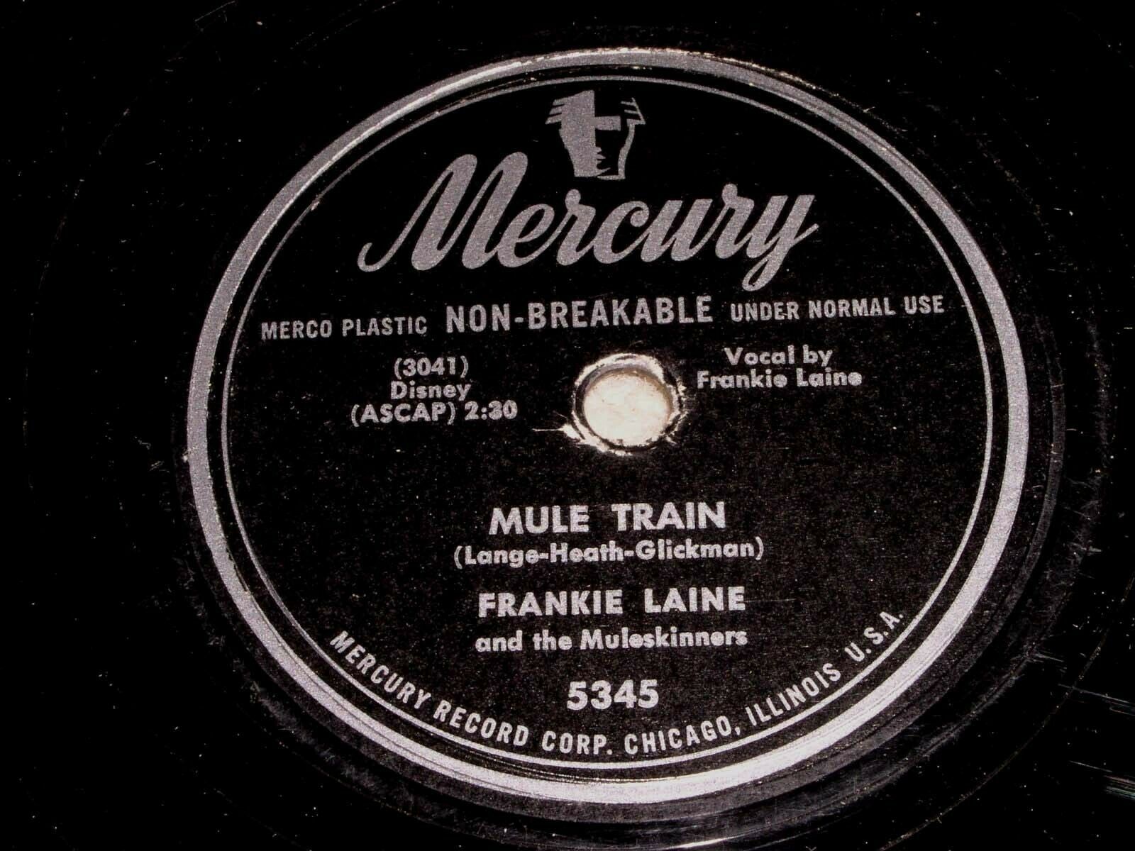 Frankie Laine Mule Train Carry Me Back To Old Virginney 78 Rpm ...