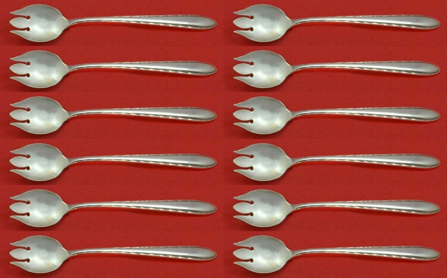 Silver Flutes by Towle Sterling Silver Ice Cream Fork Custom Set of 12 ...