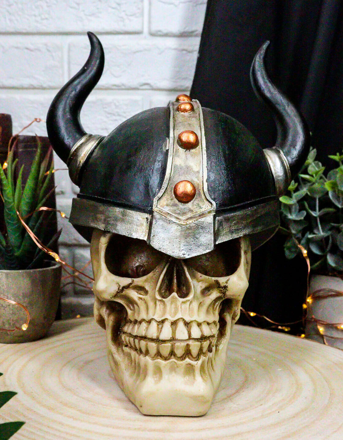 Viking Chieftain Warlord Warrior Odin Skull With Bull Horned Helmet ...