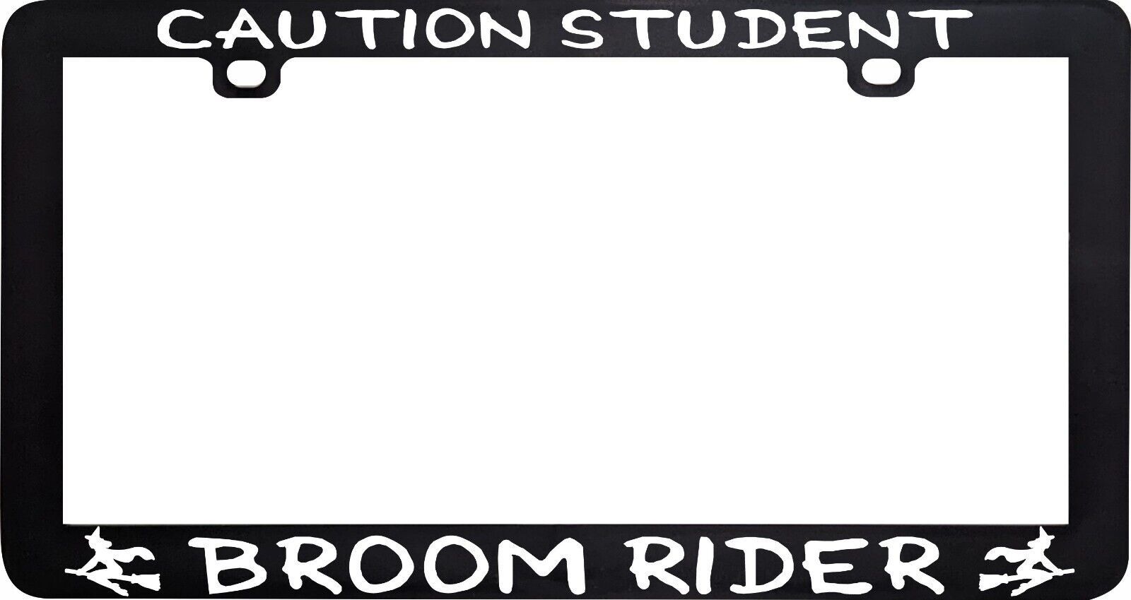 CAUTION STUDENT BROOM RIDER WITCH MAGIC WICCA PAGAN LICENSE PLATE FRAME ...