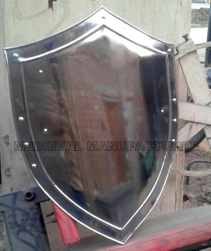 Medieval 24'' Knight shield SCA LARP WASTER 18guage Battle Armor Heater ...