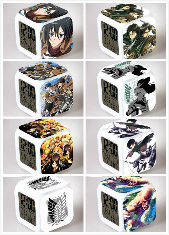 Japanese Anime Attack on Titan Seven Color Change Glowing Digital Alarm ...