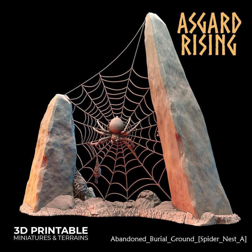 3D Printed Asgard Rising Abandoned Burial Ground Spider Nests 28 32 mm ...