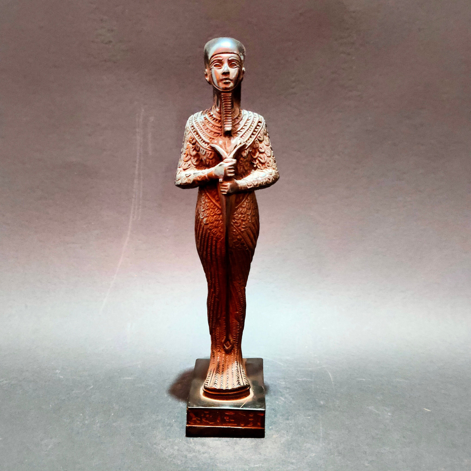 Unique statue of Egyptian God Ptah standing and holding Was scepter ...