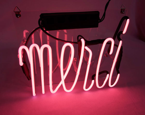 Merci Thank You Neon Sign 11" x 8" - Other Collectible Lighting