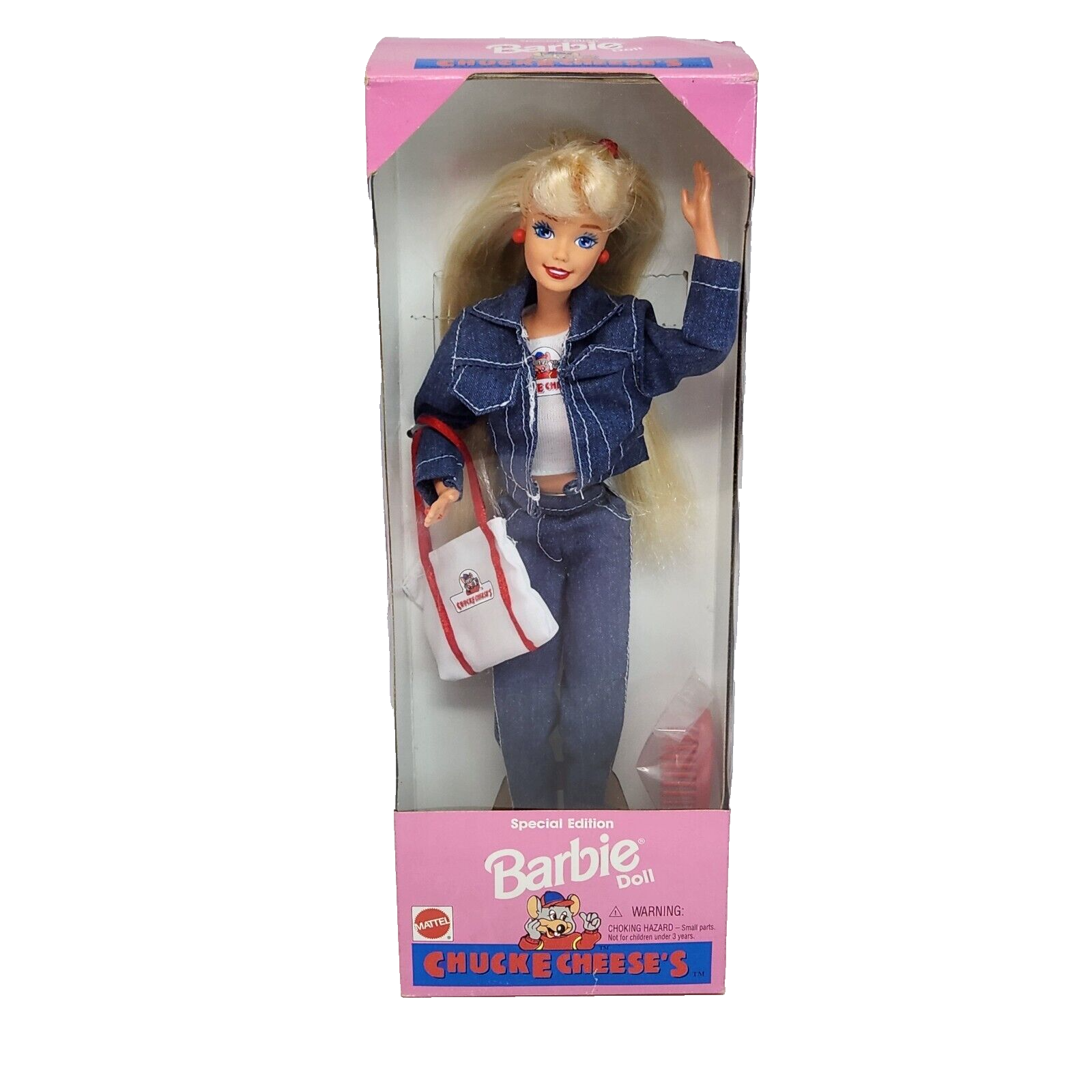 VINTAGE 1995 MATTEL CHUCK E CHEESE BARBIE DOLL NEW IN ORIGINAL BOX ...
