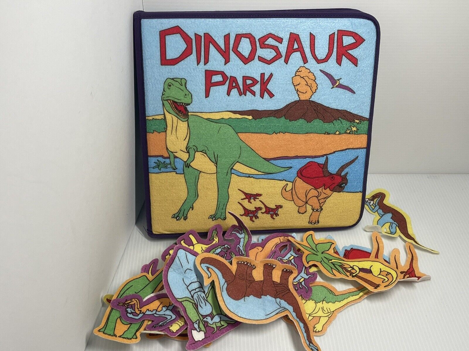 HTF Dinosaur Park Soft Play Interactive Felt Playset Book 22 Dinosaurs ...