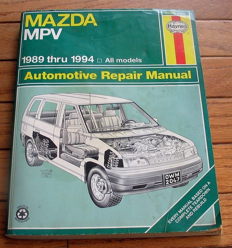 MAZDA MPV 1989 - 1994 all models HAYNES MANUAL #61020 (2047) - Car ...