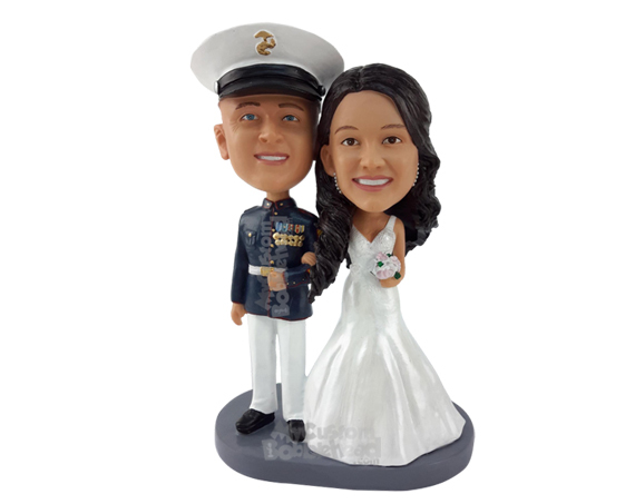 Custom Bobblehead Navy Officer Wearing His Uniform With His Wife ...