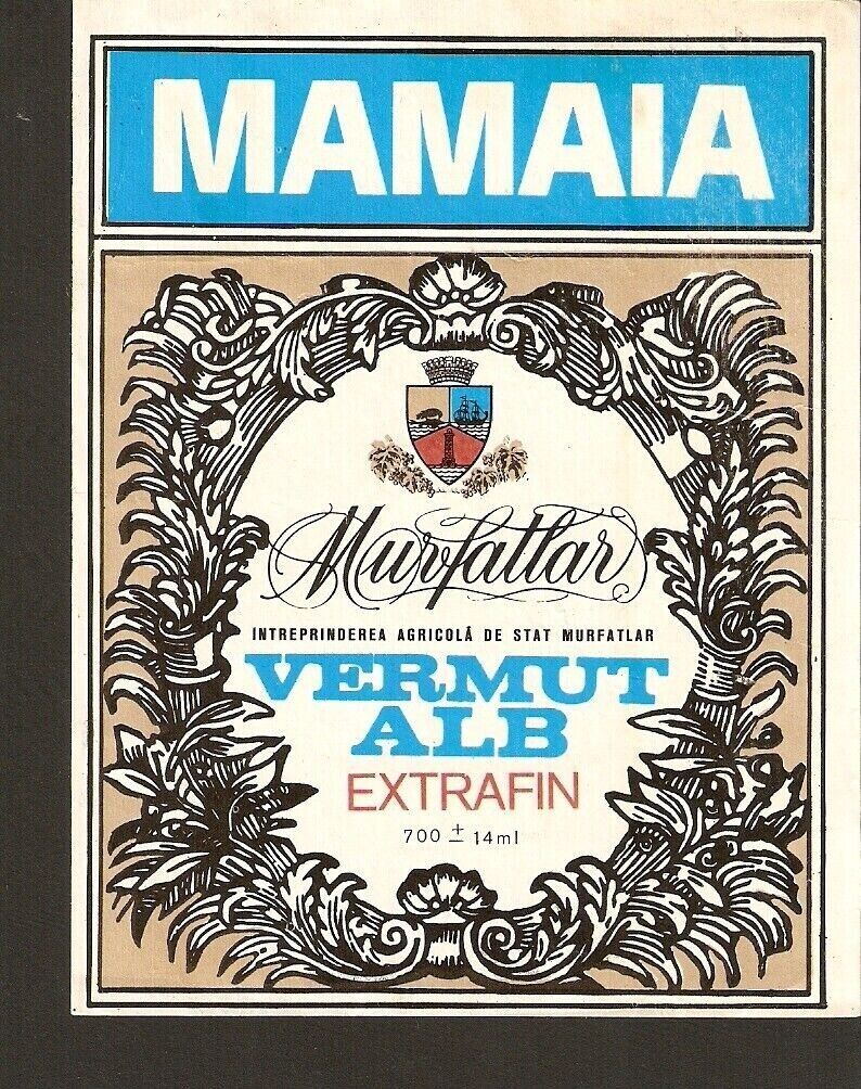 MAMAIA Murfatlar Vermouth ALB Extrafin Vermut Wine Vintage Ads Label - Labels