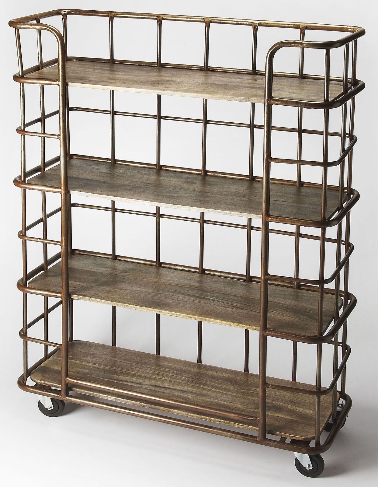 Caged BAKER'S RACK Circa 1900 Etagere Farmhouse Shelves Wood Industrial ...