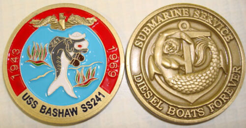 NAVY SUBMARINE USS BASHAW SS-241 SUBMARINE FORCE MILITARY MERMAID ...