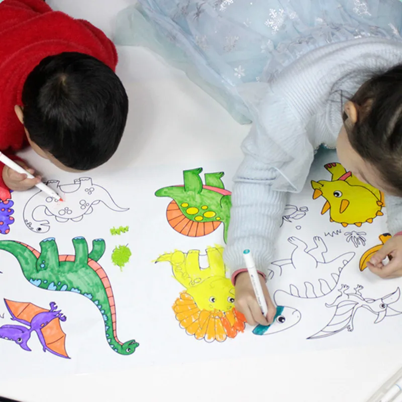 DIY Coloring Paper Roll Sticky Color Filling Drawing Paper Graffiti ...