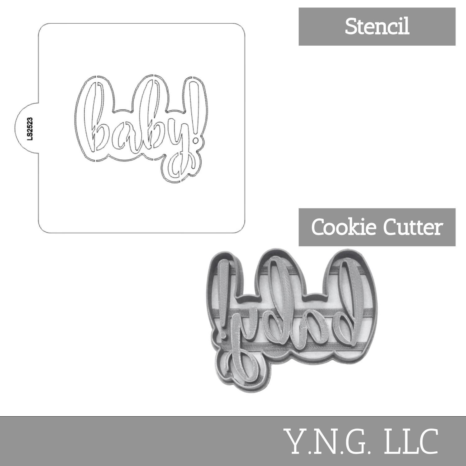 Baby Cursive Word Stencil And Cookie Cutter Set USA Made LSC2523 ...