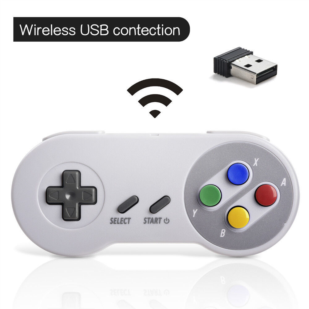 2x SNES Wireless Controller Retro Gamepad + USB receiver for PC MAC Raspberry Pi - Controllers ...