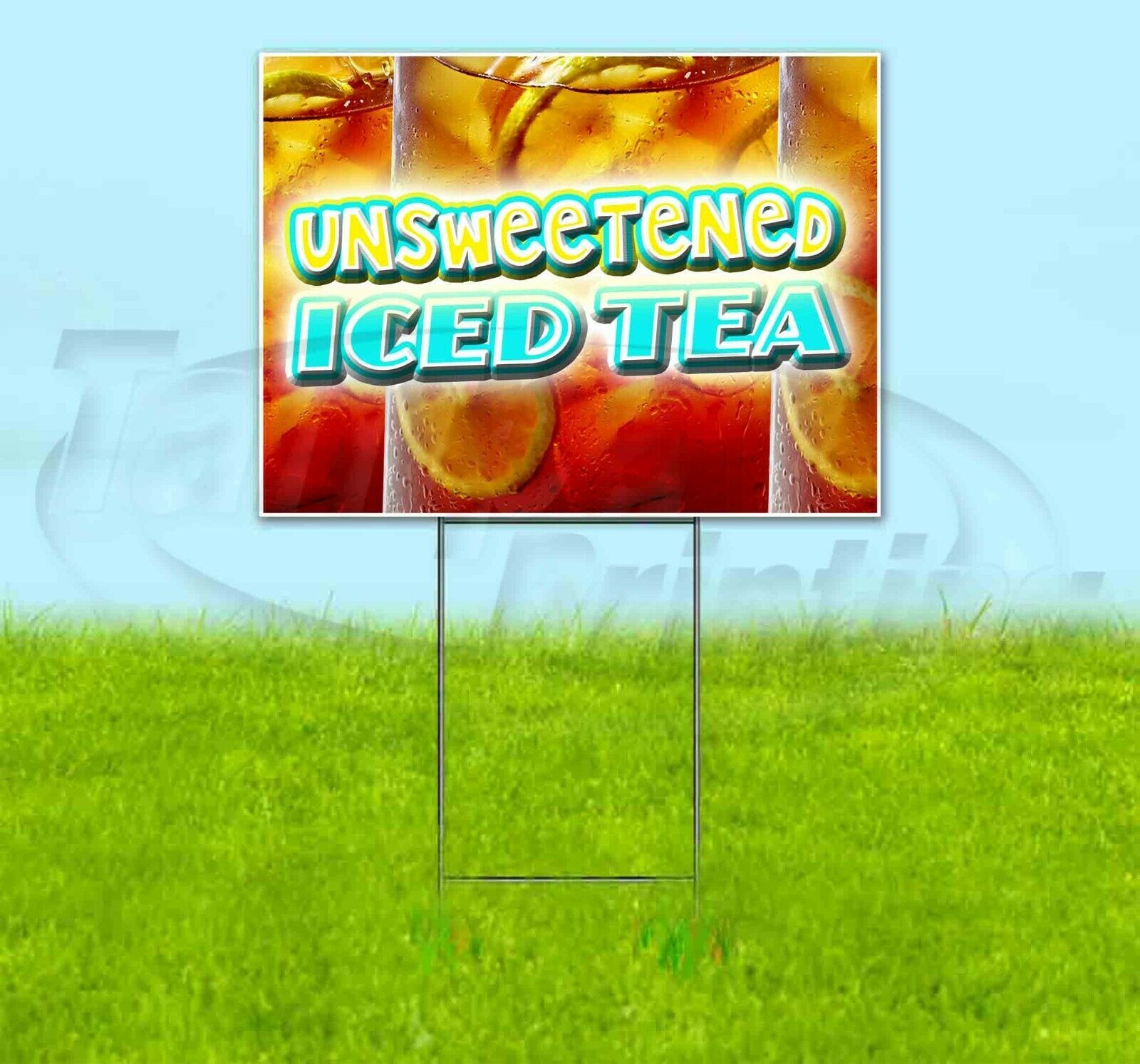 UNSWEETENED ICED TEA 18x24 Yard Sign Corrugated Plastic Bandit Lawn USA ...