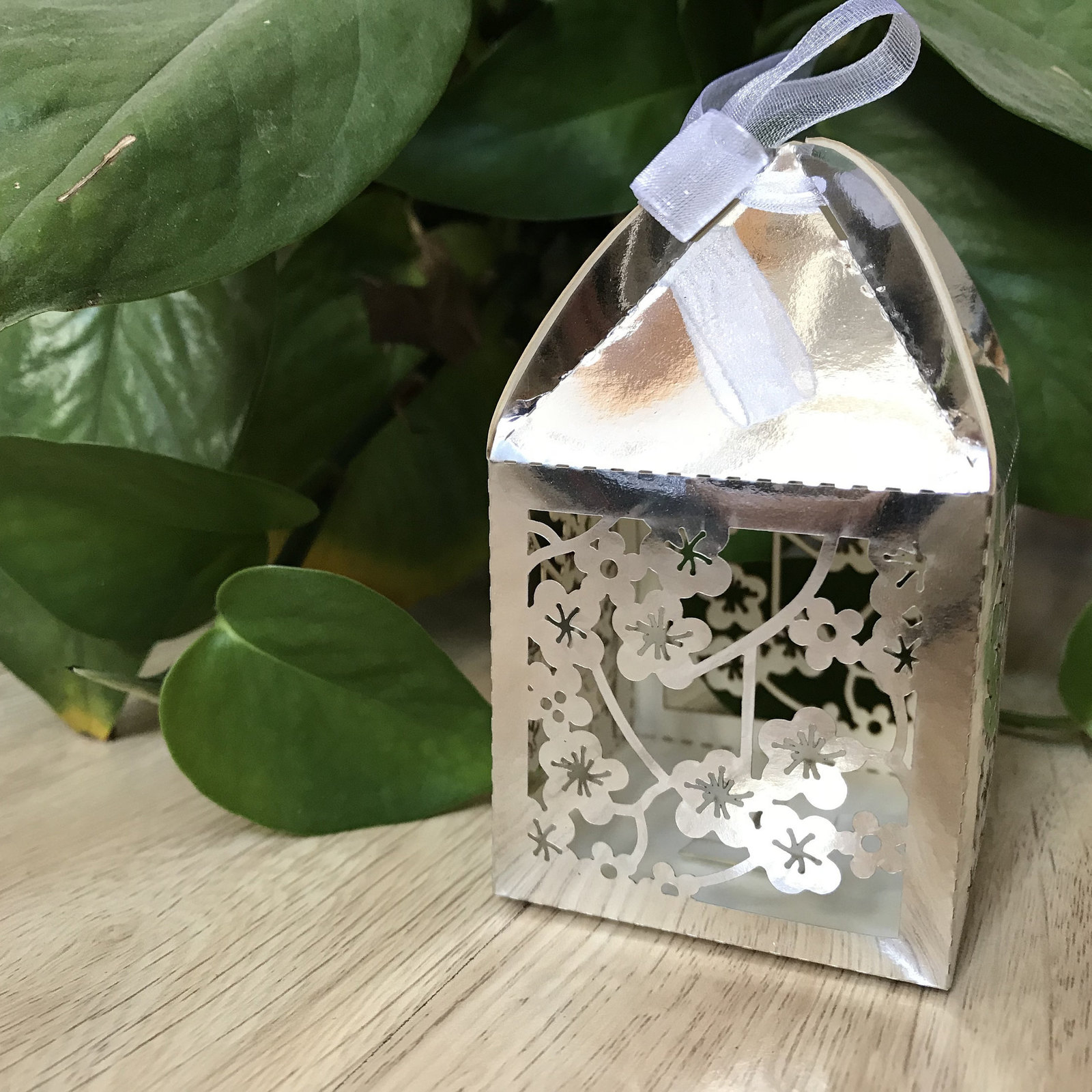 100pcs 6*6*9.5cm Metallic Silver Wedding Favor Box,Cupcake Gift ...