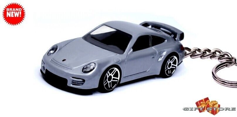 RARE KEY CHAIN ARCTIC SILVER PORSCHE 911 GT2 TURBO CUSTOM Ltd EDITION ...
