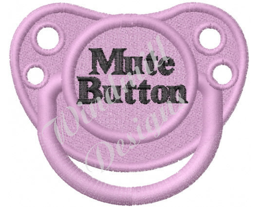 Mute Button Pacifier - machine embroidery and 10 similar items