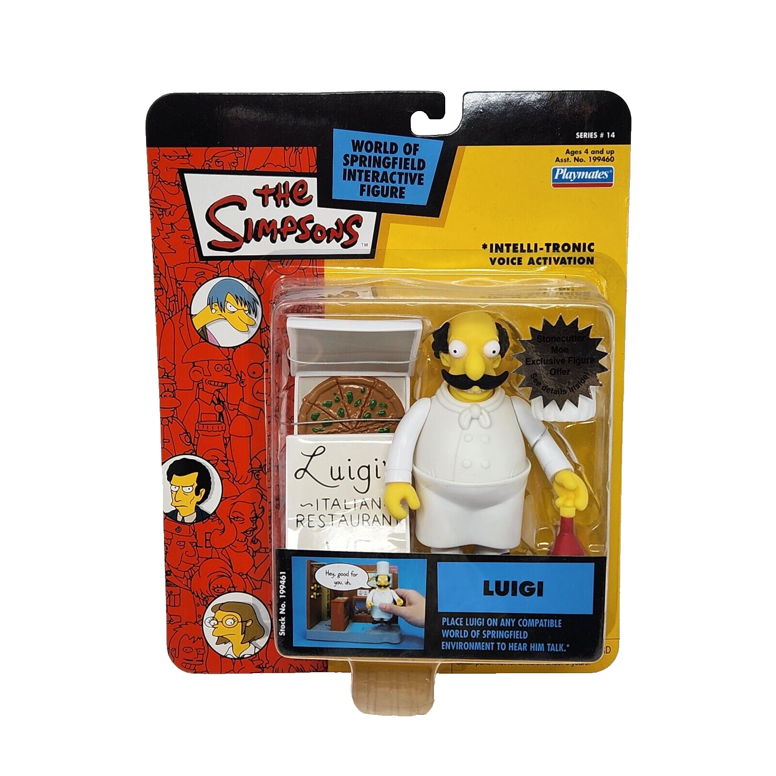 THE SIMPSONS 2003 INTERACTIVE LUIGI ACTION FIGURE NEW ON CARD SEALED ...