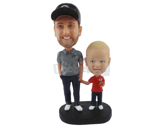 Custom Bobblehead Dad And His Son Holding Hands - Parents & Kids Dad ...