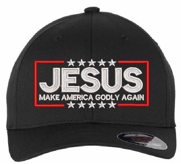 Jesus Make America Godly Again Flex Fit Embroidered Hat - Various Sizes ...