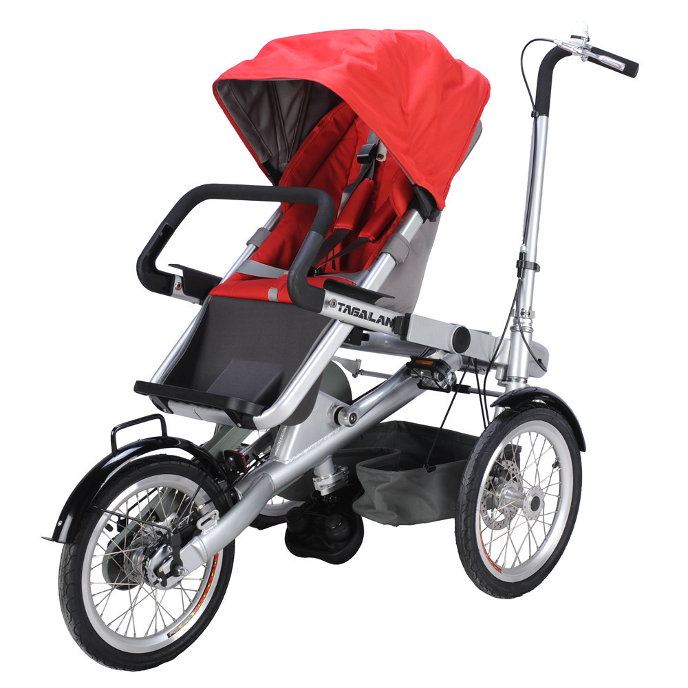 Tagalan 3 Wheels Mother Baby Bike Stroller 16inch Pushchair With ...