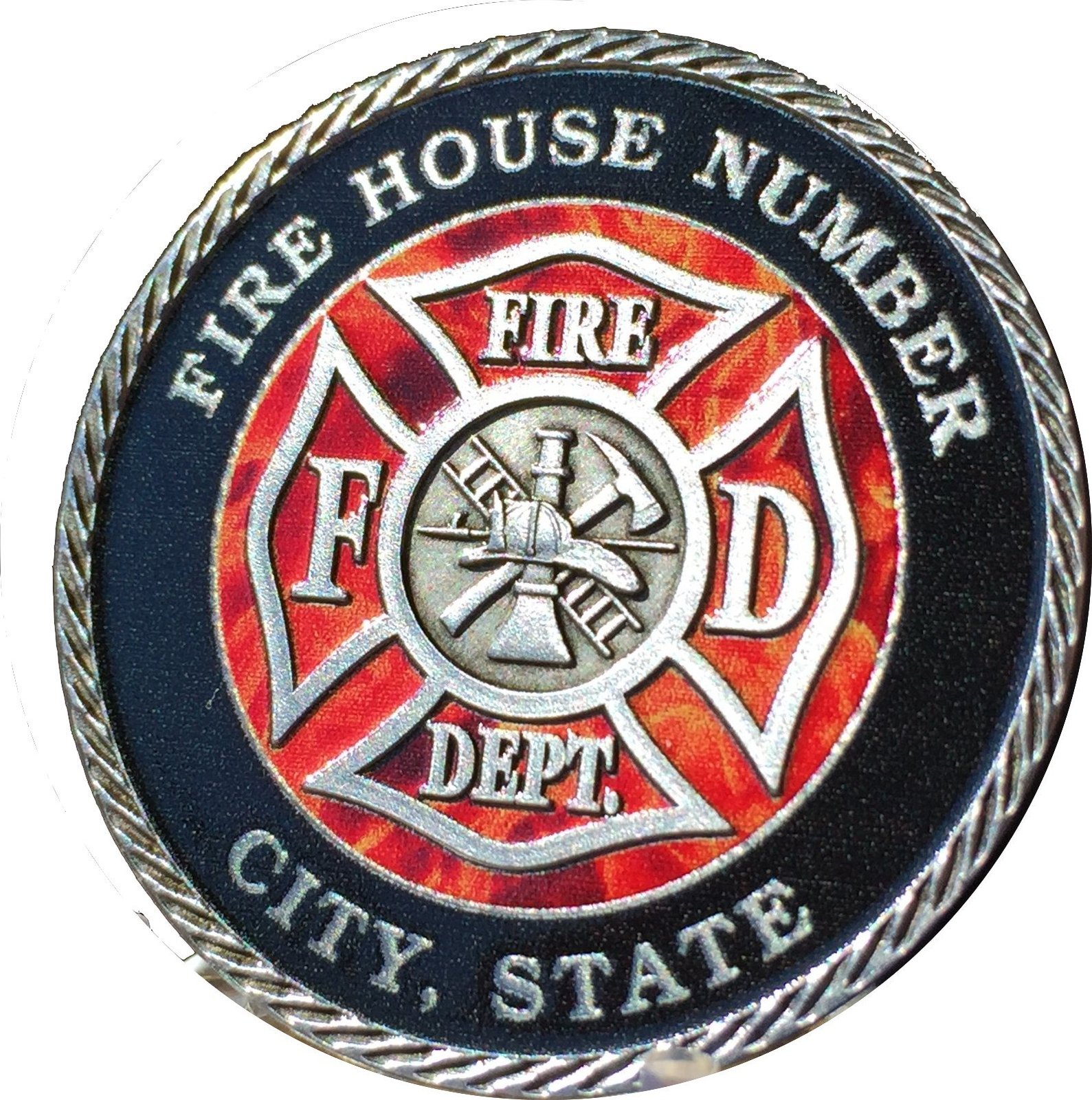 Set of 20 Customized Fire House & City Pewter Color Fireman Challenge ...