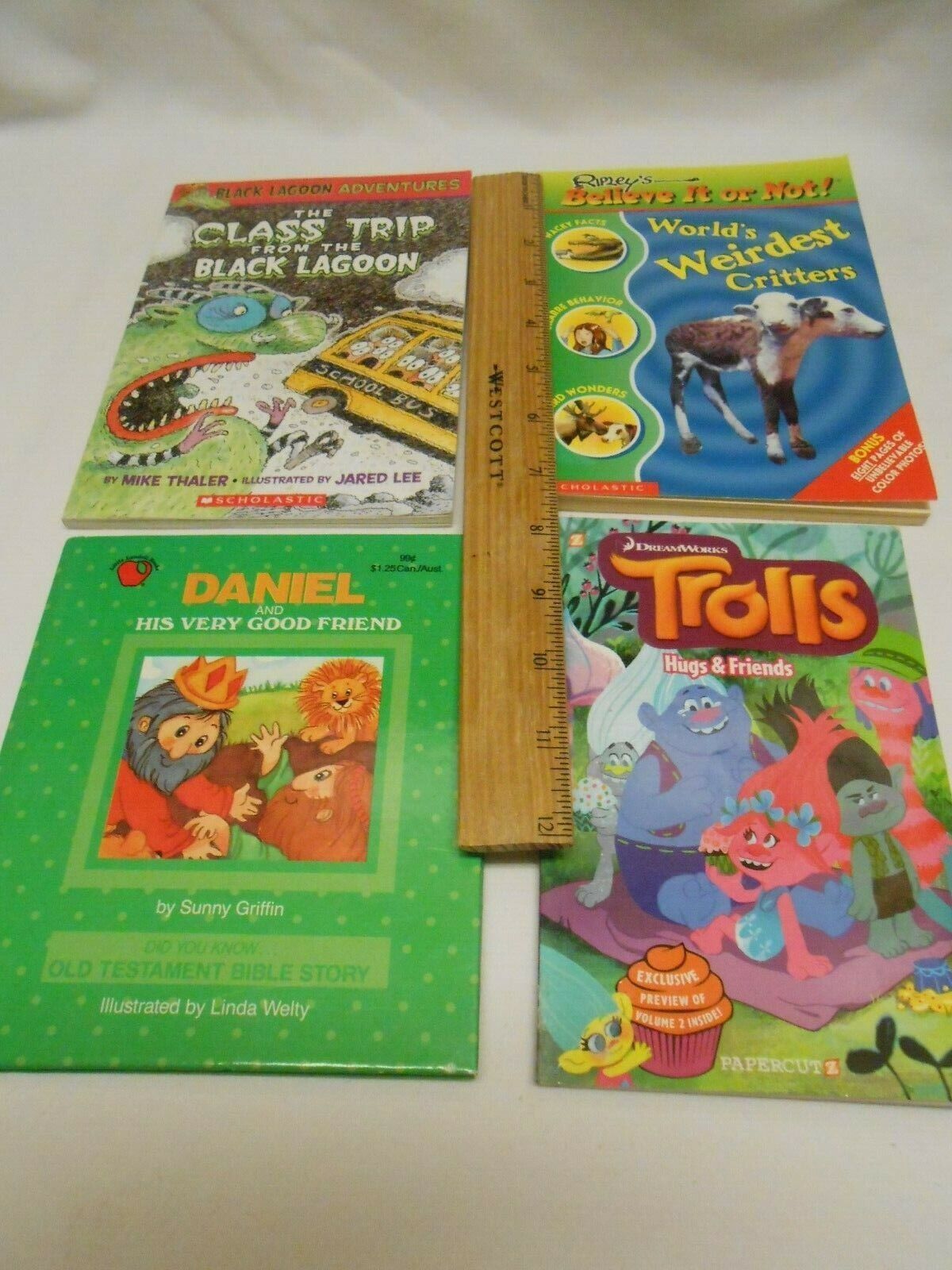 New lot 4 kids rare Books Ripley's, Daniel, Trolls Comic, Black Lagoon ...