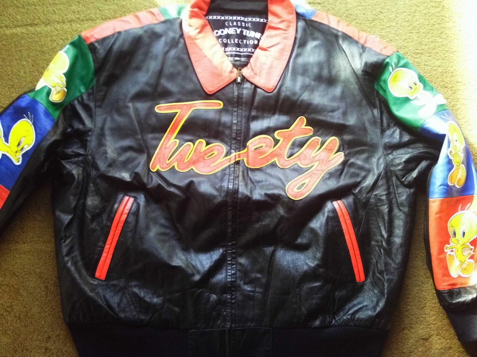 PRE-OWNED/LOONEY TUNES/TWEETY BIRD/LEATHER JACKET/3XL - Men's Clothing