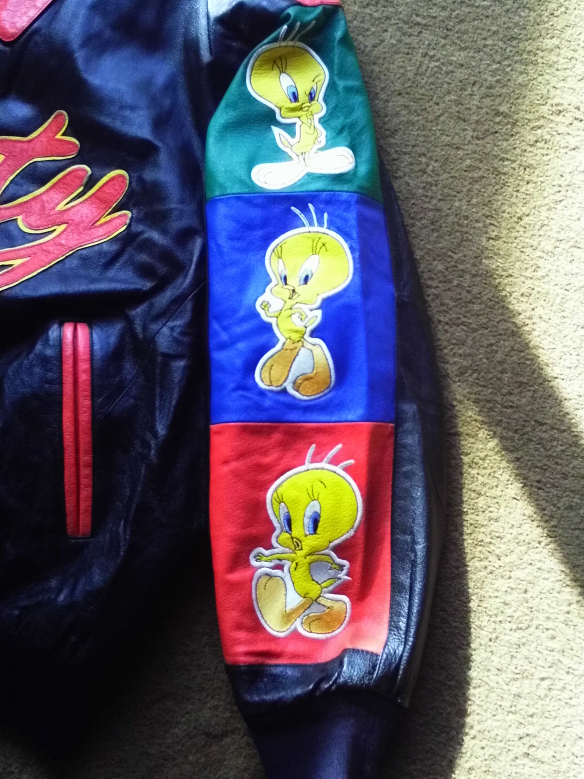 PRE-OWNED/LOONEY TUNES/TWEETY BIRD/LEATHER JACKET/3XL - Men's Clothing