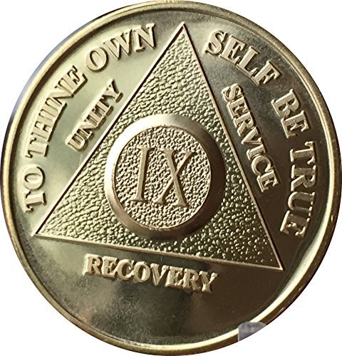 9 Year 24K Gold Plated AA (Alcoholics Anonymous) - Sober / Sobriety ...