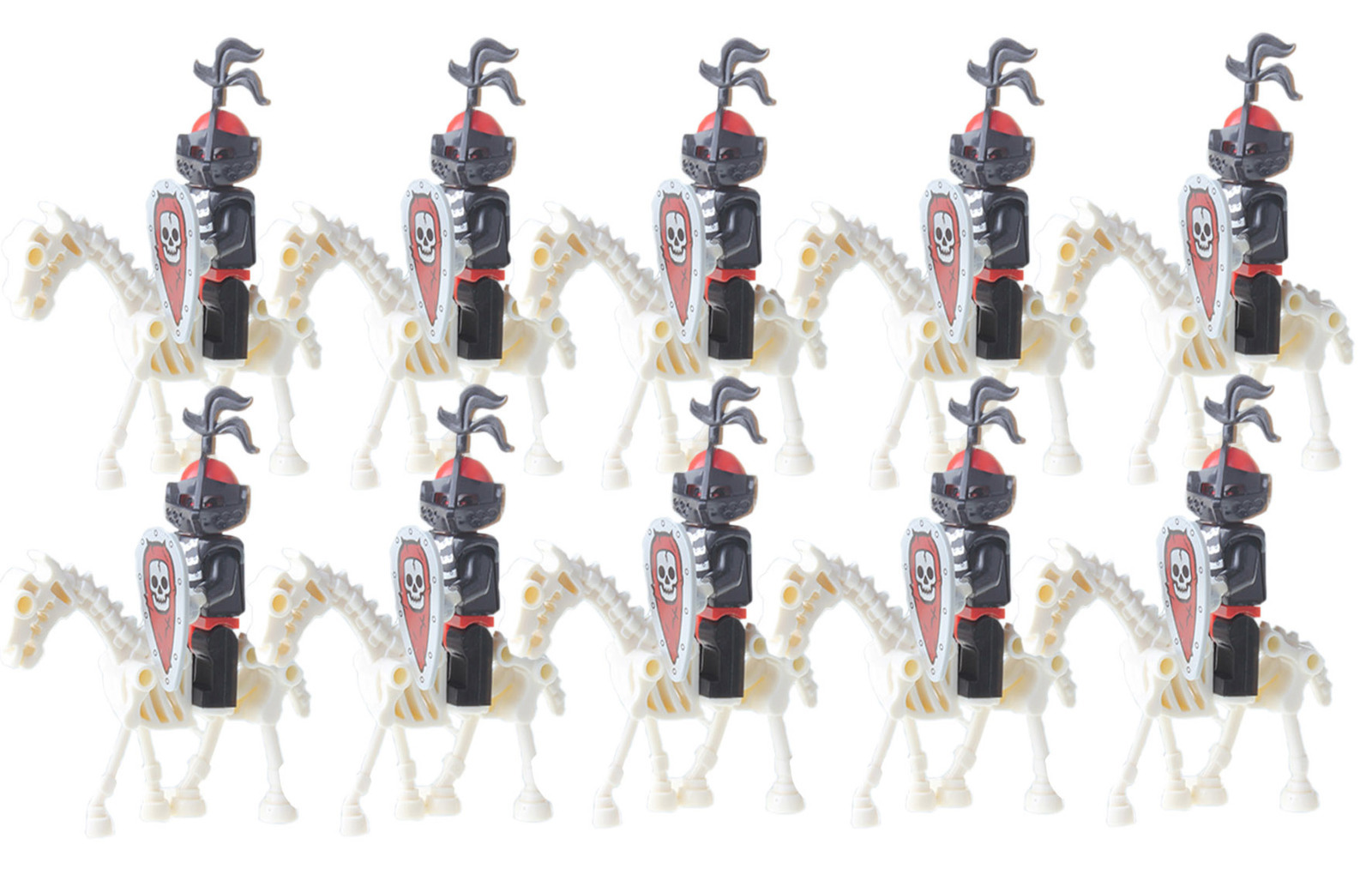 Medieval Mounted Armoured Skeleton Soliders Army Set G 10 Minifigures ...